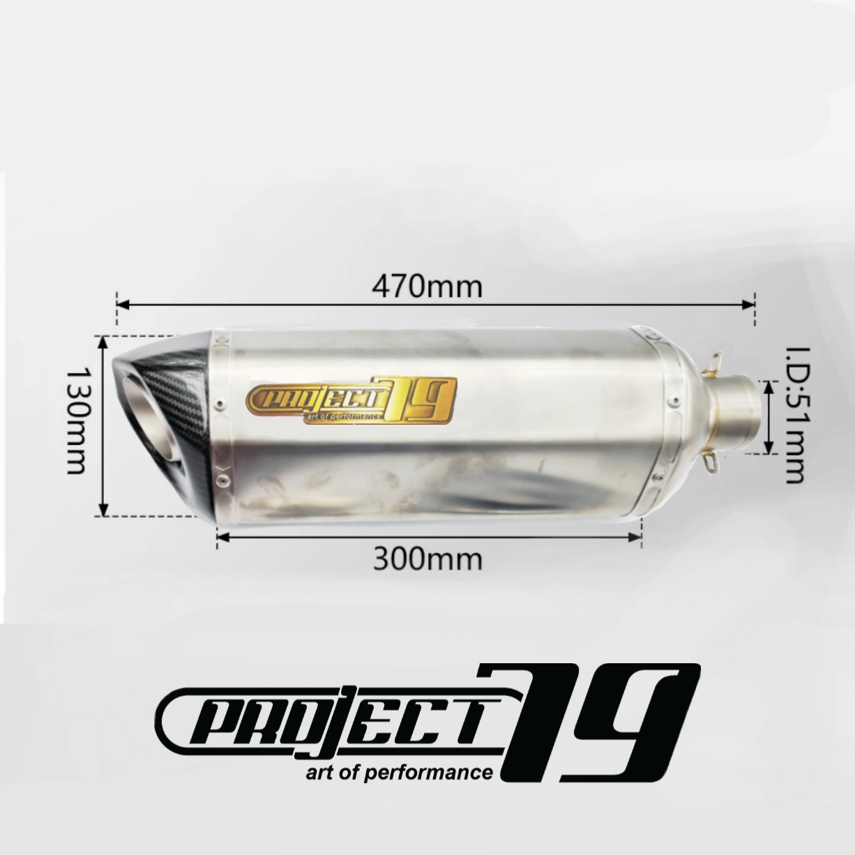 Project79 Universal Muffler 60mm Tabung Ekzos Titanium Akravopic Design ...