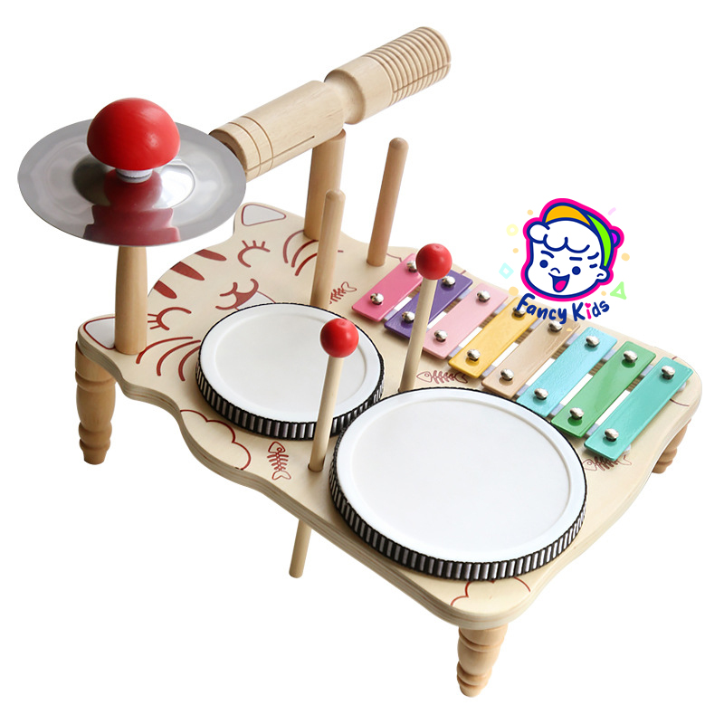 Wooden Drum Table Set/Baby Musical Pounding Table/Percussion ...