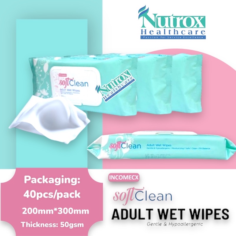 softClean Gentle Wet Wipes 40'S (1 PACK) 200mm*300mm | Shopee Malaysia