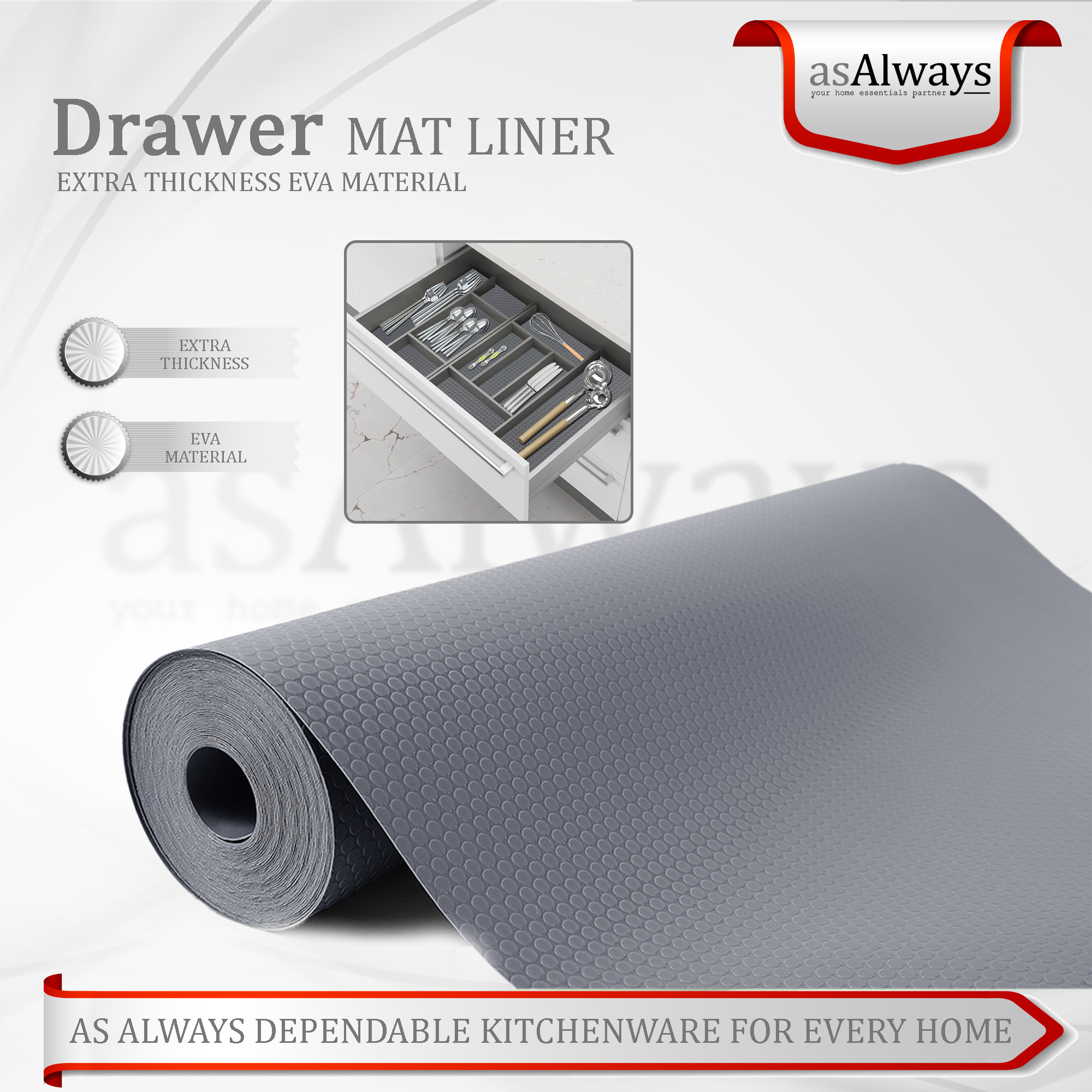 Shelf Liner Kitchen Cabinets Liner Non-Stick Drawer Mats EVA Protector ...