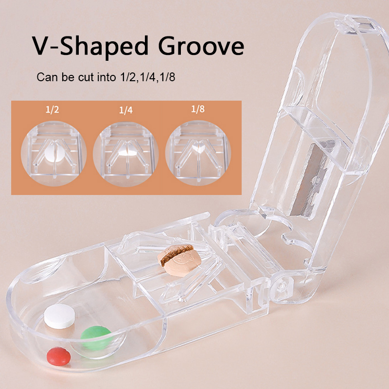 Home Medicine Cutter Pill Cutter Box Tablet Splitter Storage Case ...