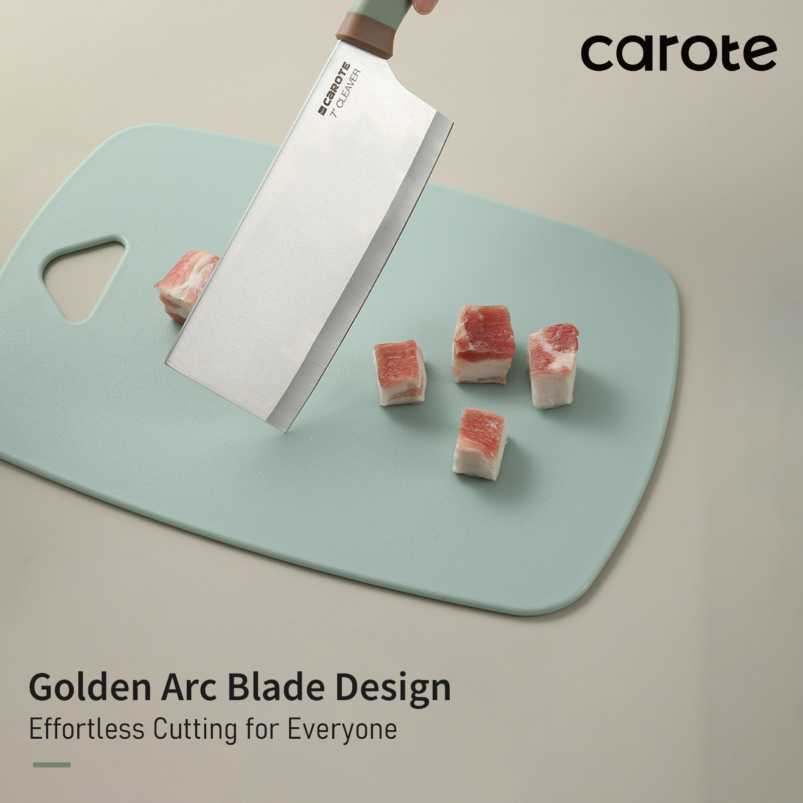 CAROTE Bio Green Series 4-Piece Stainless Steel Knife Set Kitchen Tools ...