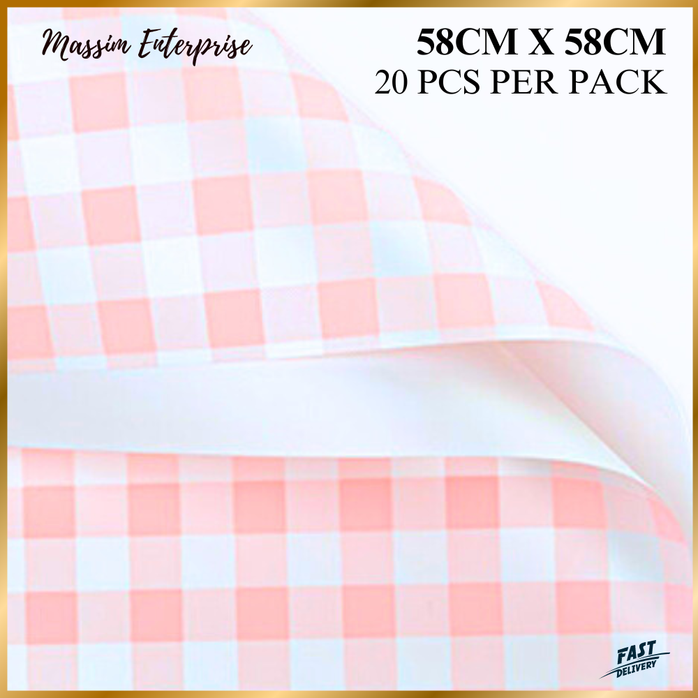 20Pcs Summer Plaid Bouquet Paper Gradient Bouquet Paper Cartier Paper ...
