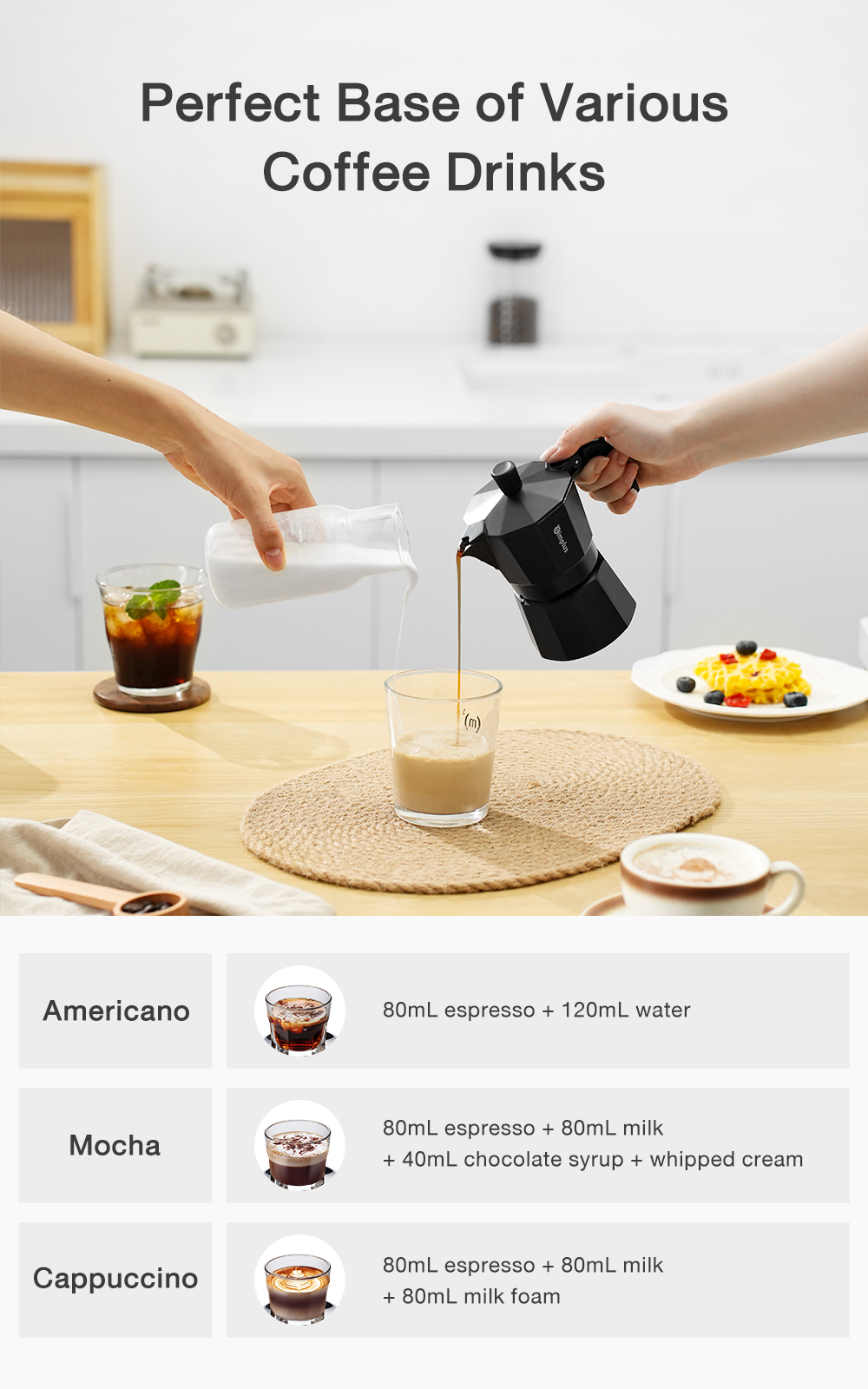 Simplus Moka Pot Dual-Valve Pressurized Extraction Rich Oil Intalian ...