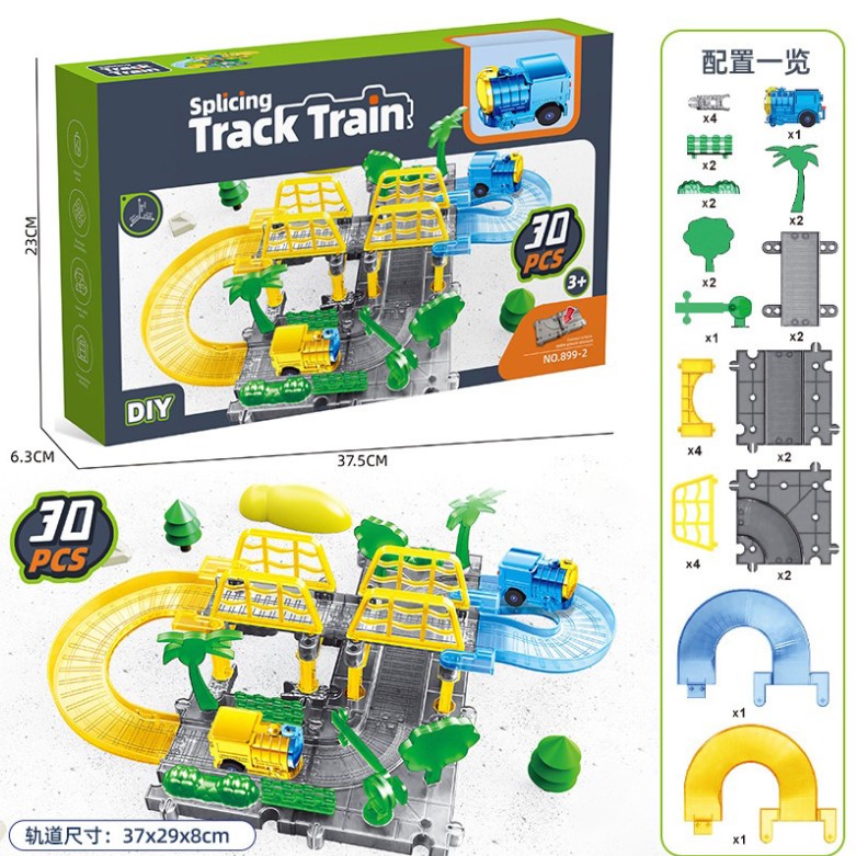 Transparent Track Building Train Set with Electric Train Splicing Train ...
