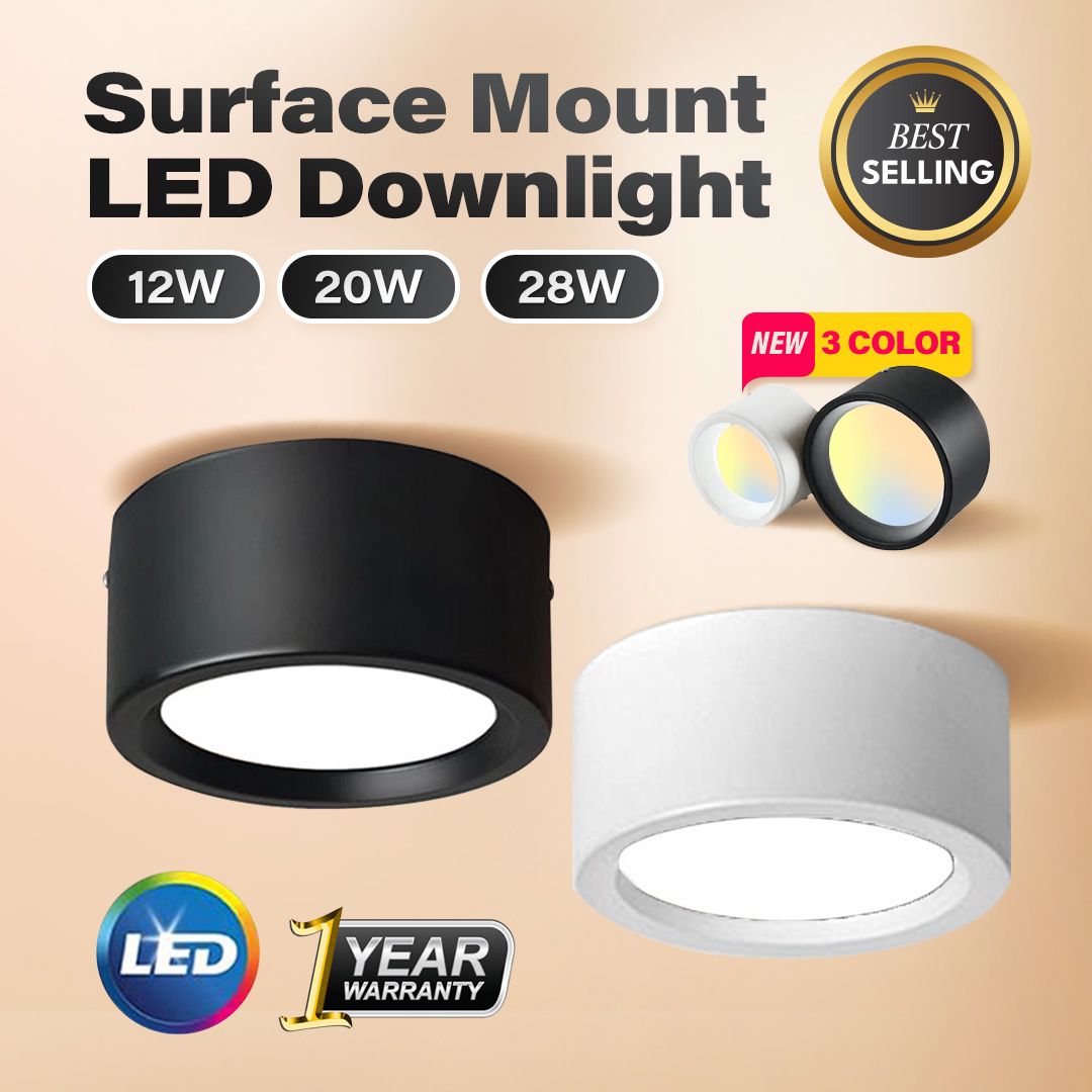 12W 20W 28W 4″/5.5″/7″ BLACK/WHITE LED SURFACE DOWNLIGHT LAMPU LED ...