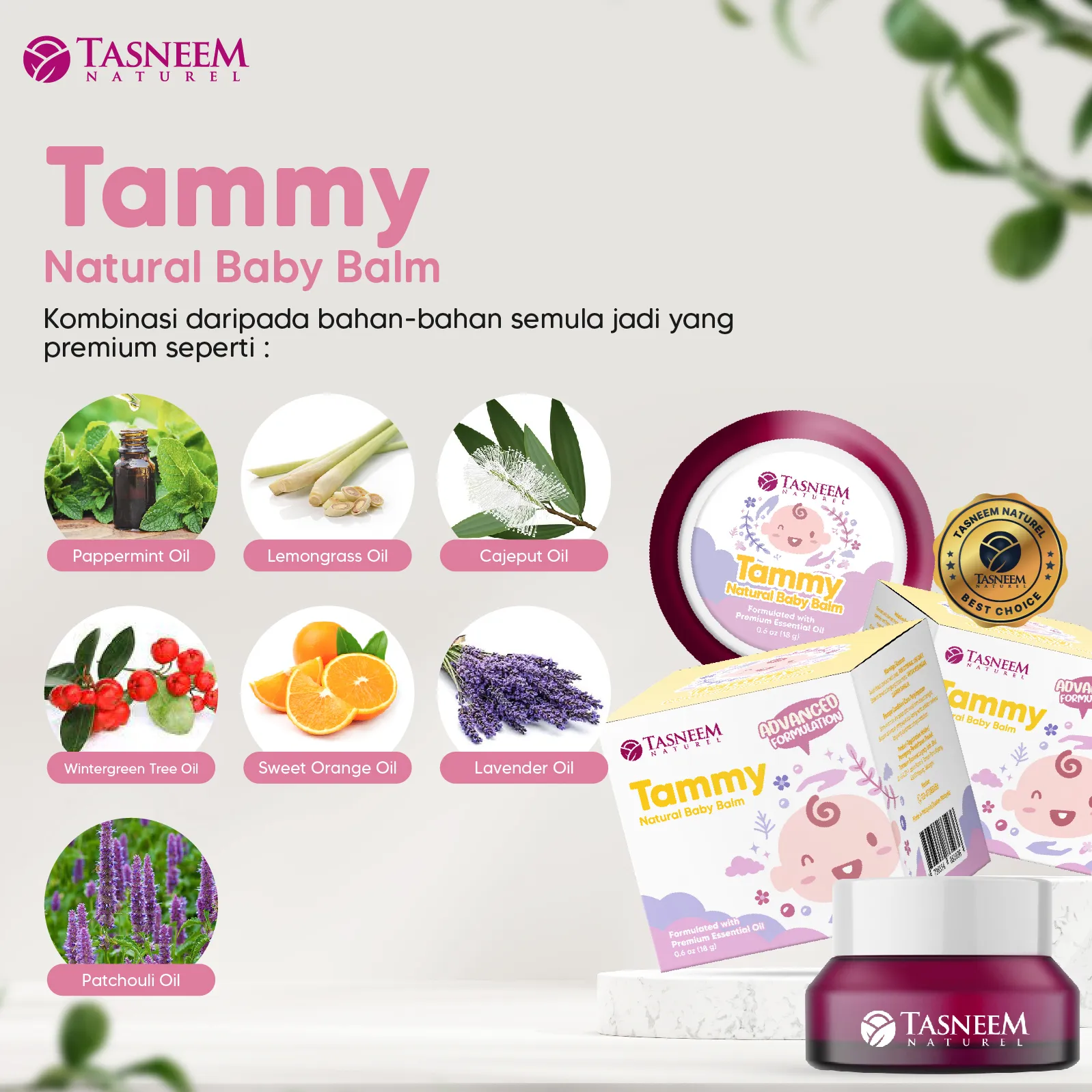 Tasneem Naturel Balm Set Combo Untuk Bayi Kids | CF Rub | T Rub | Sleep ...