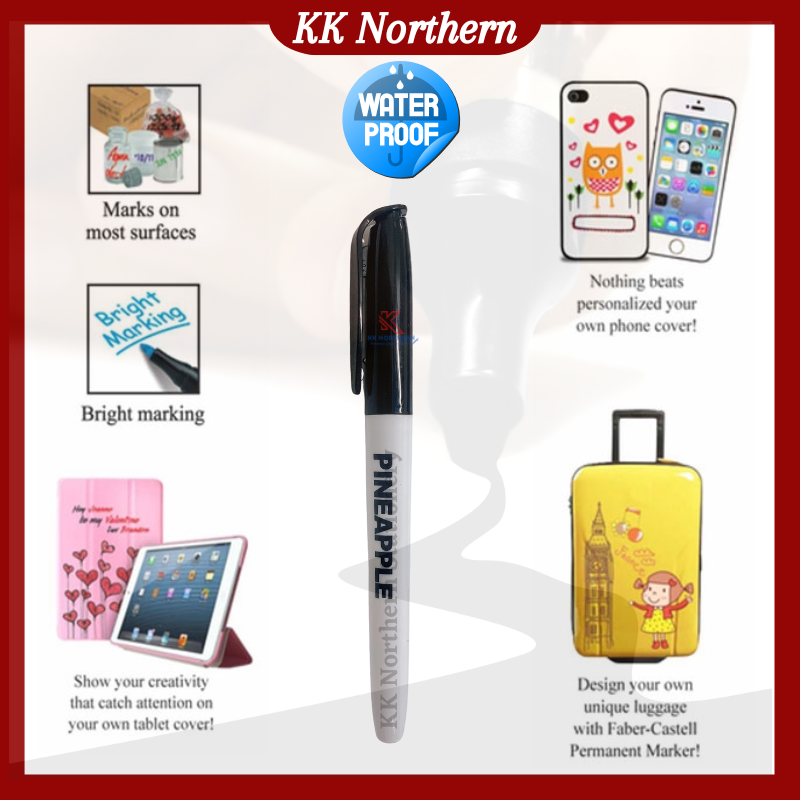 Pineapple Fine Point Permanent Marker Black Bullet Tip Hitam Marker Pen ...