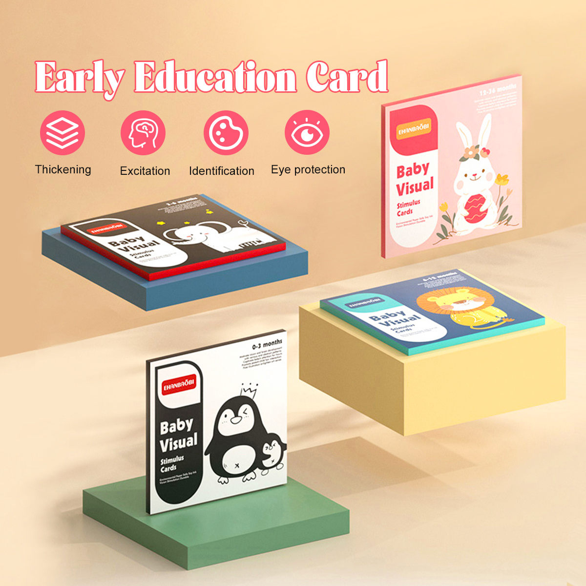 Baby Flash Card 0-36 months Visual Stimulation Montessori Baby Flash ...