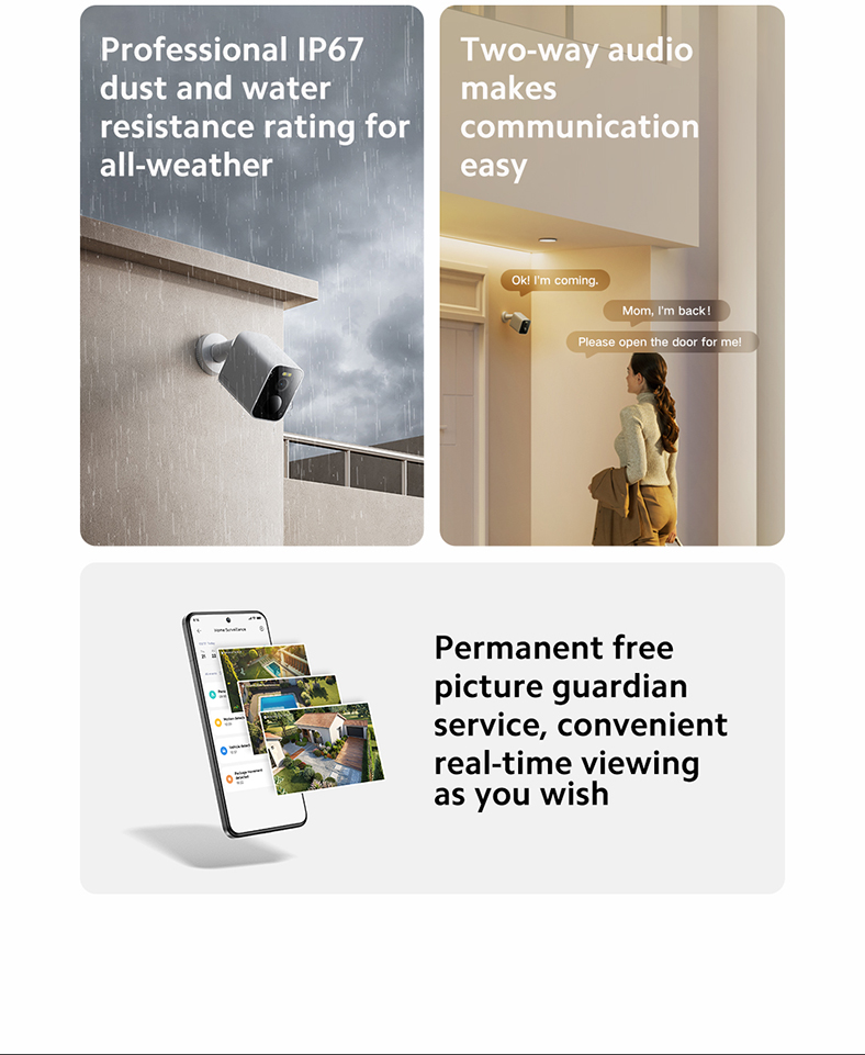 Xiaomi Outdoor Camera BW300 2K resolution+3MP/full-colour night vision ...