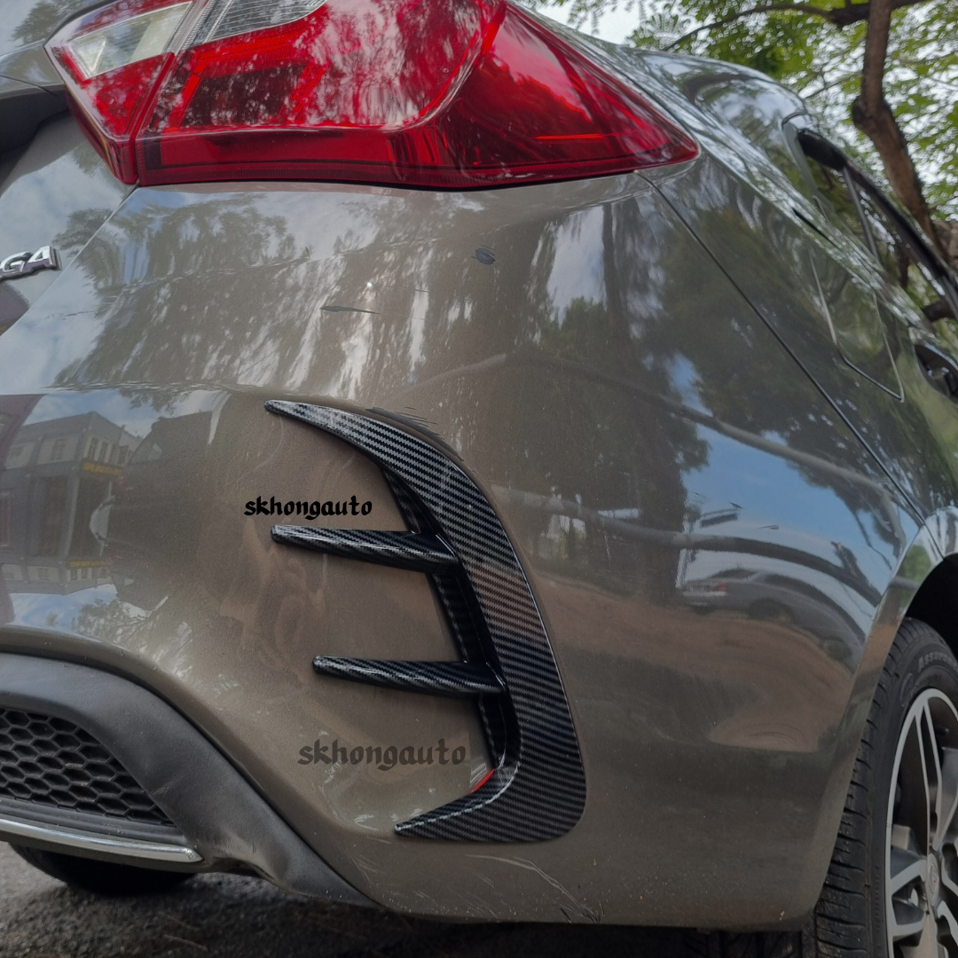 proton saga mc2 vvt 2022-2024 car rear bumper canard v2 forged carbon ...