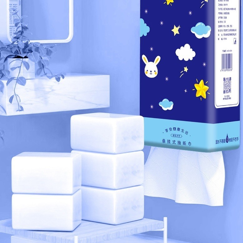 Dark Blue Rabbit Wall Mounted 4 Layer Toilet Paper Napkins Tisu Tandas ...