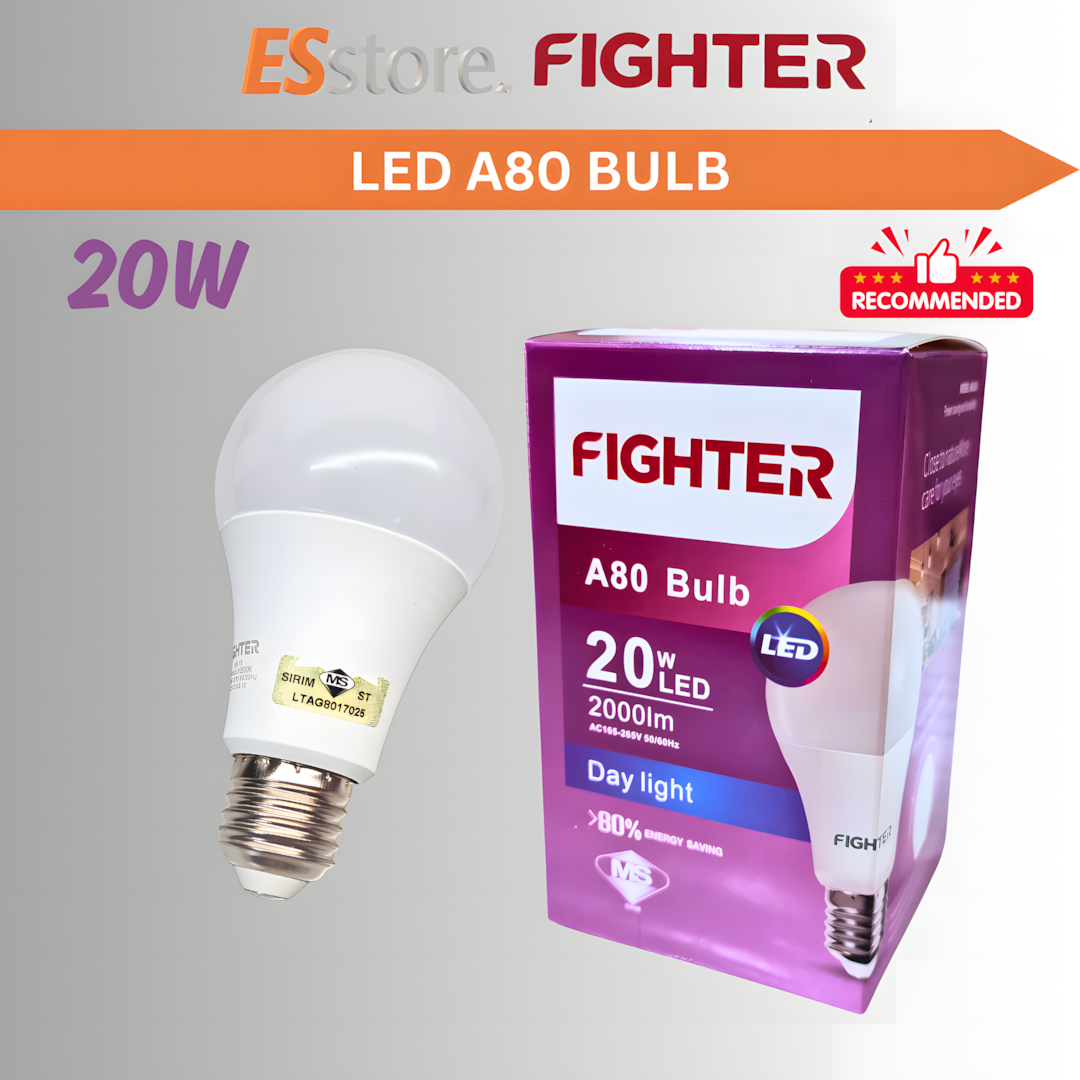 Fighter E27 Led Bulb 5W / 10W / 15W / 20W / 25W Daylight 6500K | Shopee Malaysia