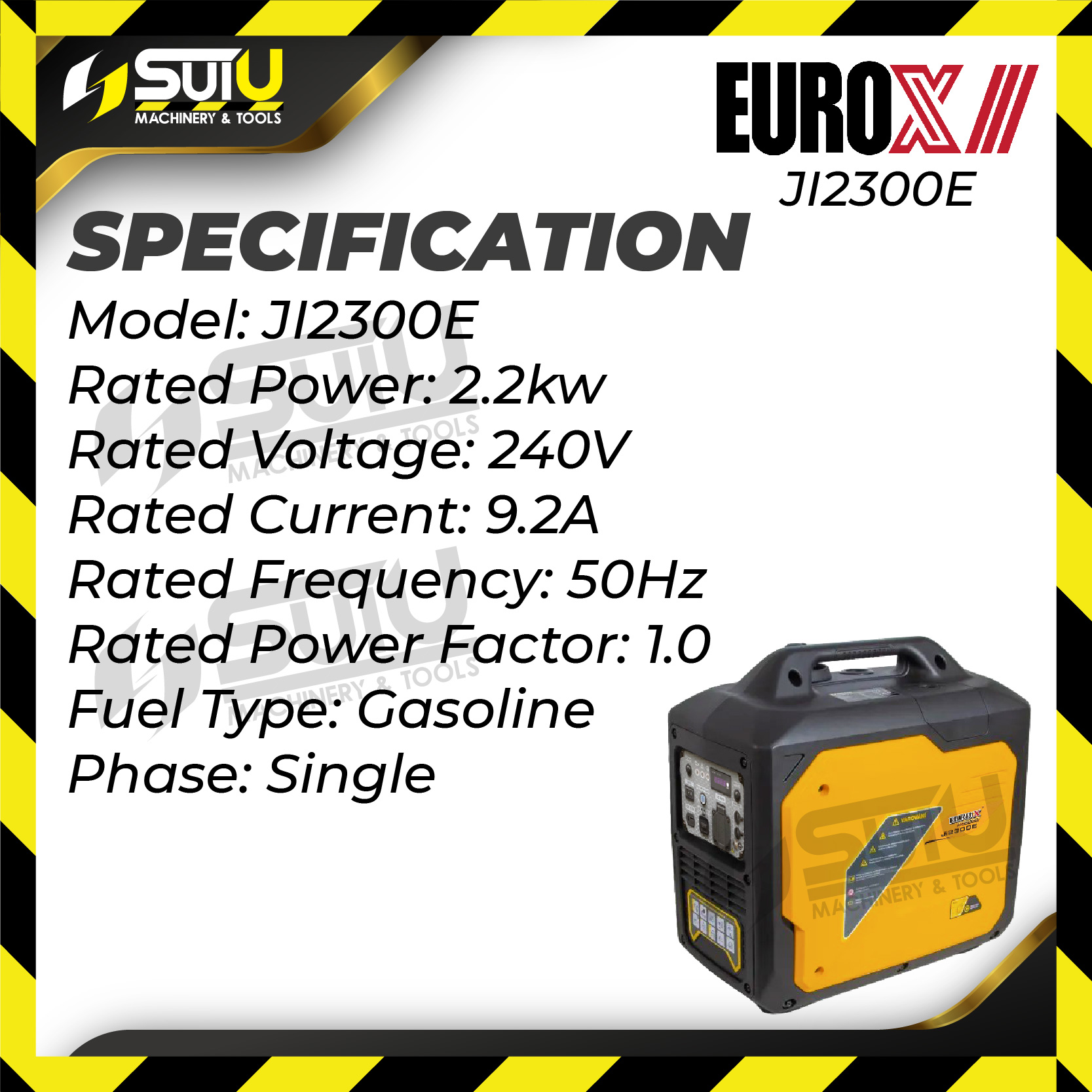 EUROX GOLD JI2300E Gasoline Inverter Generator / Penjana (Battery Starter) | Shopee Malaysia
