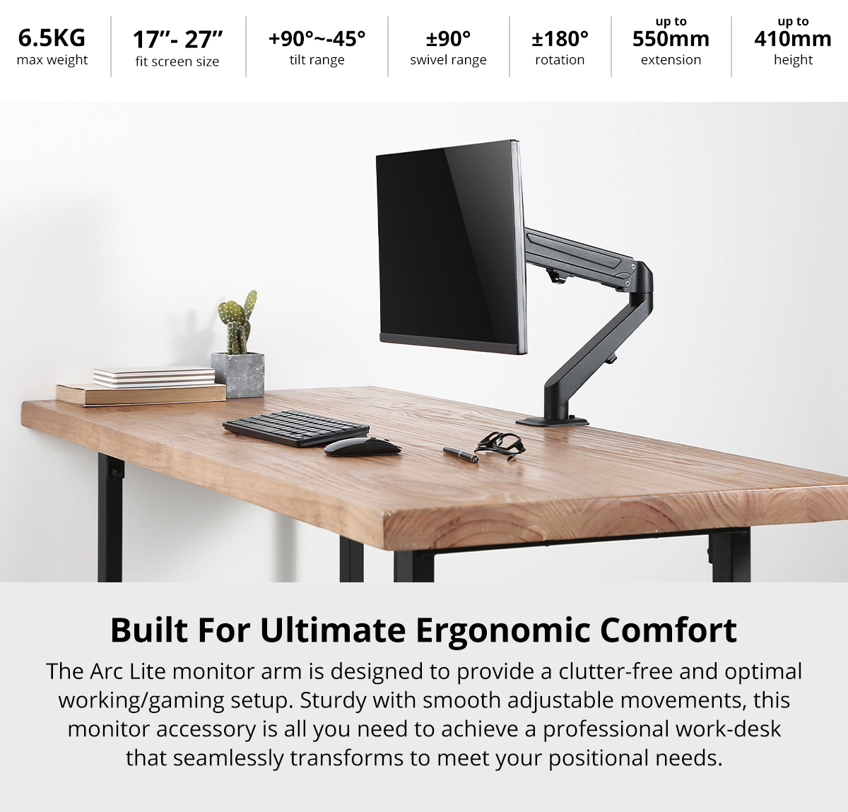 PRISM+ Arc Lite Single Monitor VESA Monitor Arm | Shopee Malaysia