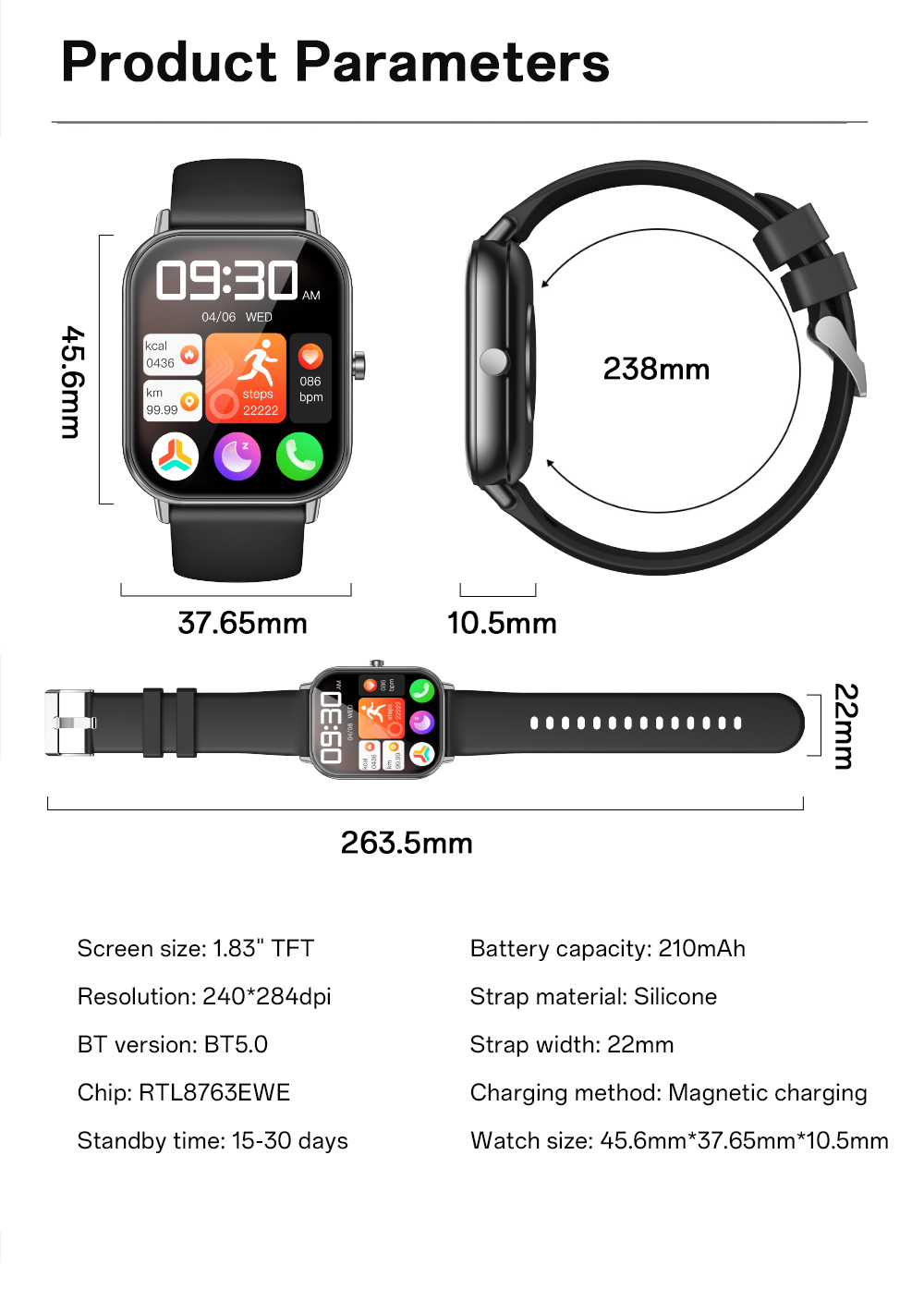 Aolon GTS Ultra Smart Watch 41mm Heart Rate|Blood Oxygen|Sleep monitor ...