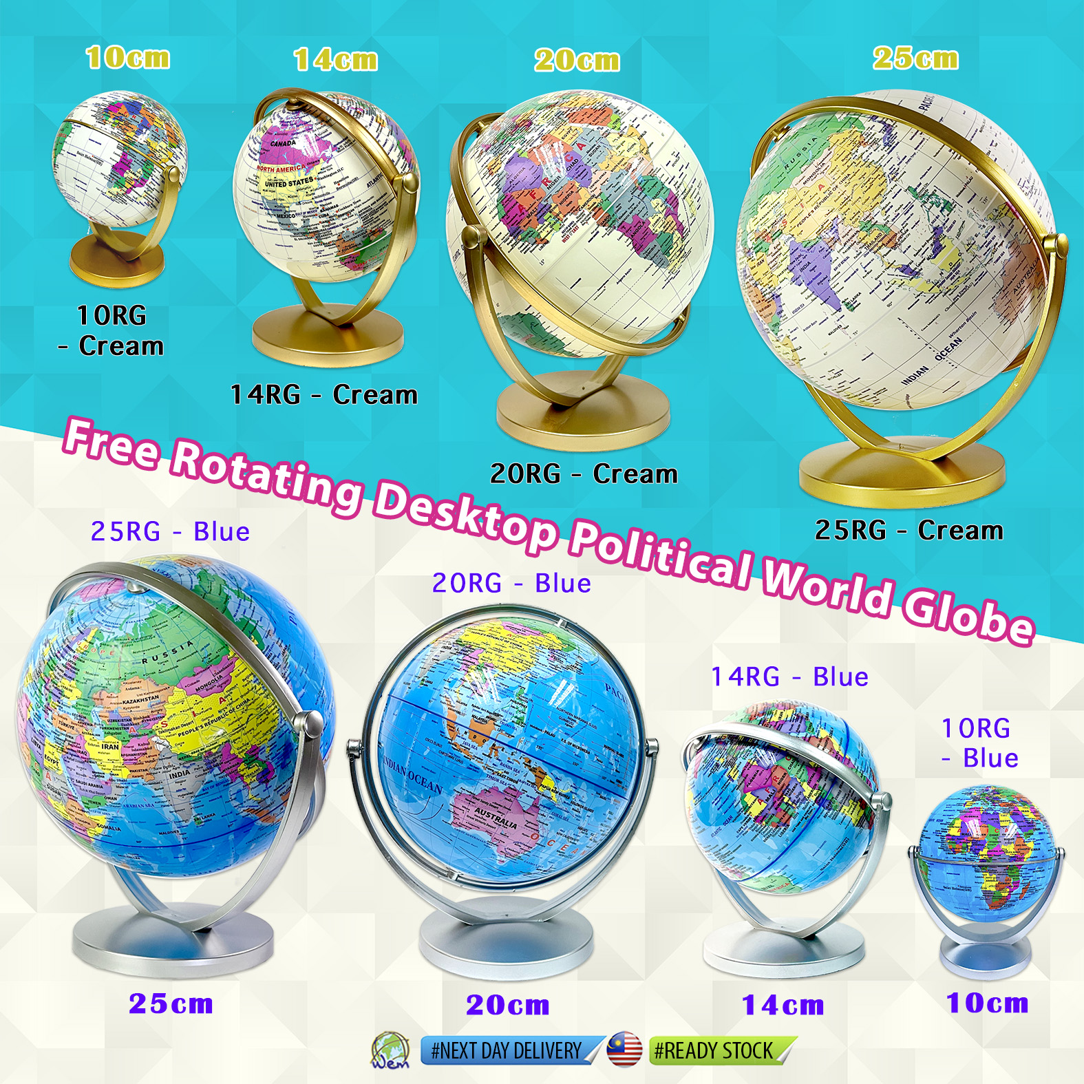 🌍 14cm 360˚ PVC Free Rotating World Globe | Globe Bola Dunia 14cm 🌍 ... 🌍 14cm 360˚ PVC Free Rotating World Globe | Globe Bola Dunia 14cm 🌍 ...