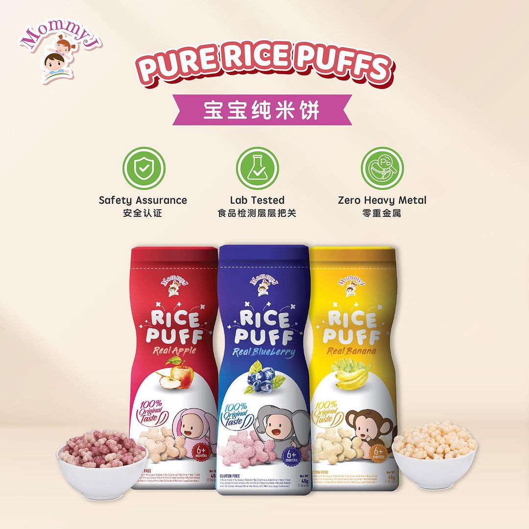 MommyJ Non-Fried Pure Baby Rice Puff 宝宝儿童健康米饼粒 | MommyJ Baby Yogurt ...