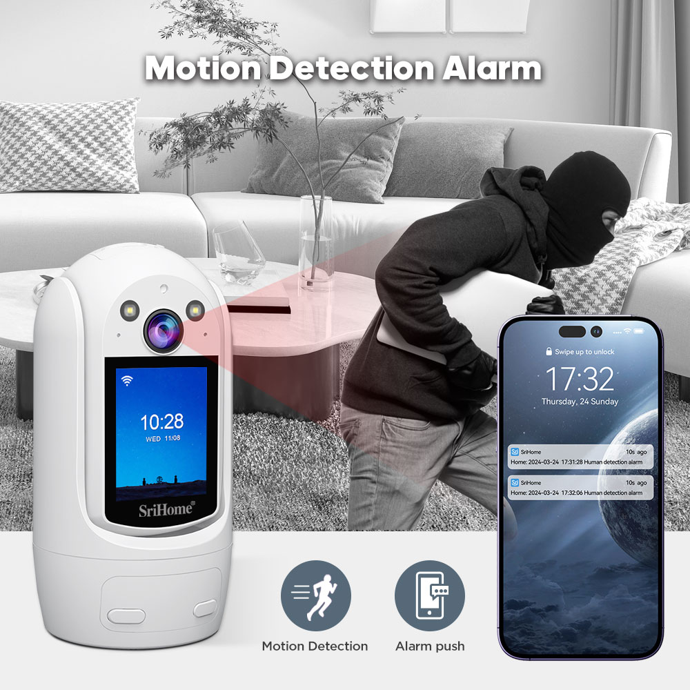 Video Camera SriHome SH060 CCTV Wireless Wifi Two-Way Video Audio ...