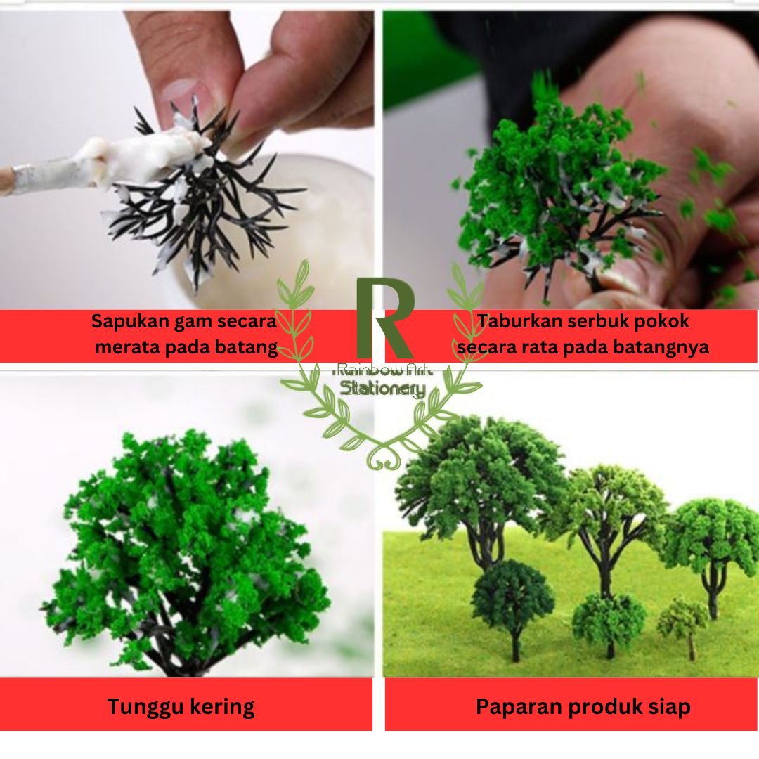 Model Material - Green Grass Powder 50g Granular tree powder 颗粒树粉 ...