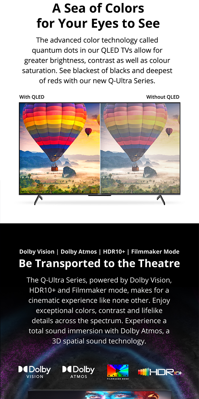 PRISM+ Q55 Ultra 4K QLED Google TV 55 inch Quantum Colors | Shopee Malaysia