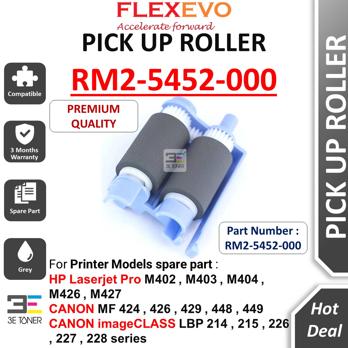 RM2-5452 RM2-5452-000 Tray 2 Pick Up Roller for M402 M403 M404 M426 ...