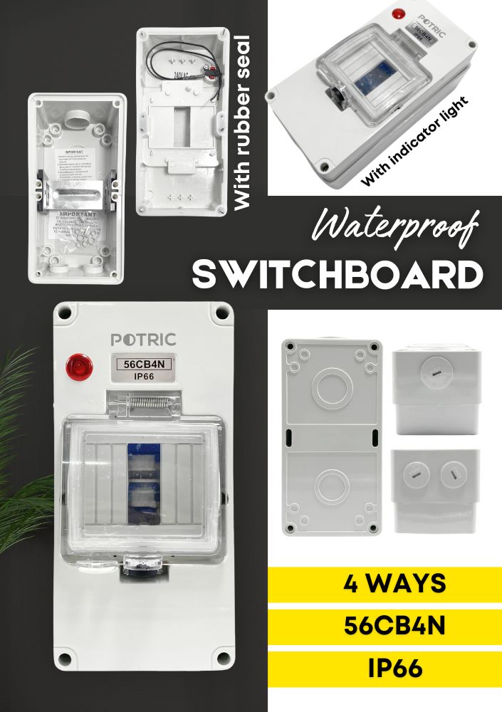 IP66 56CB4N 4 Way Switchboard Electrical MCB Box Waterproof Switch ...