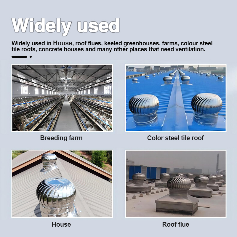 Stainless Steel Unpowered Roof Ventilation Wind Turbine Hood Wind Ball ...