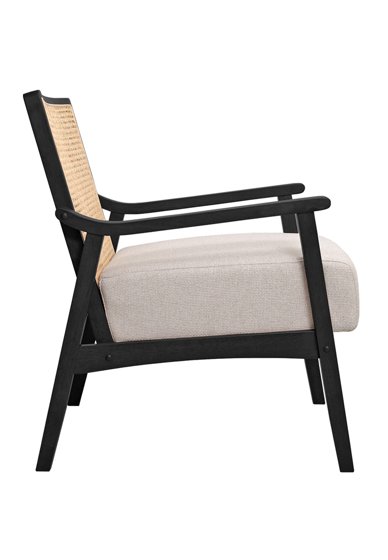 Kerusi Kayu Rotan Berlengan VADMIR Armchair Rattan Lounge Chair Ruang ...