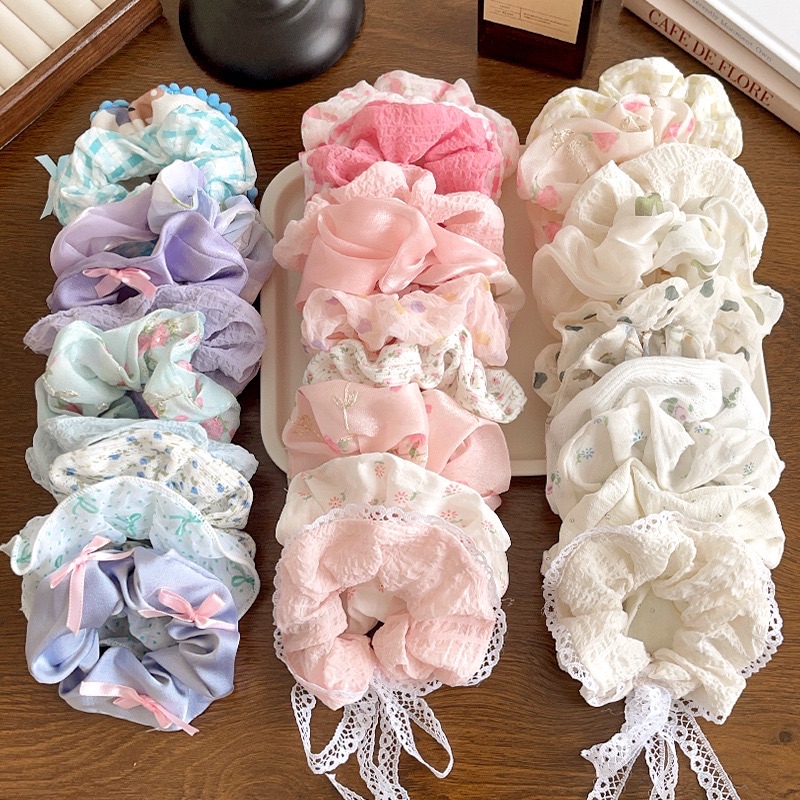 Skrunci Gaya Korea Getah Ikat Rambut Korea Scrunchies Hair Buns Hair ...