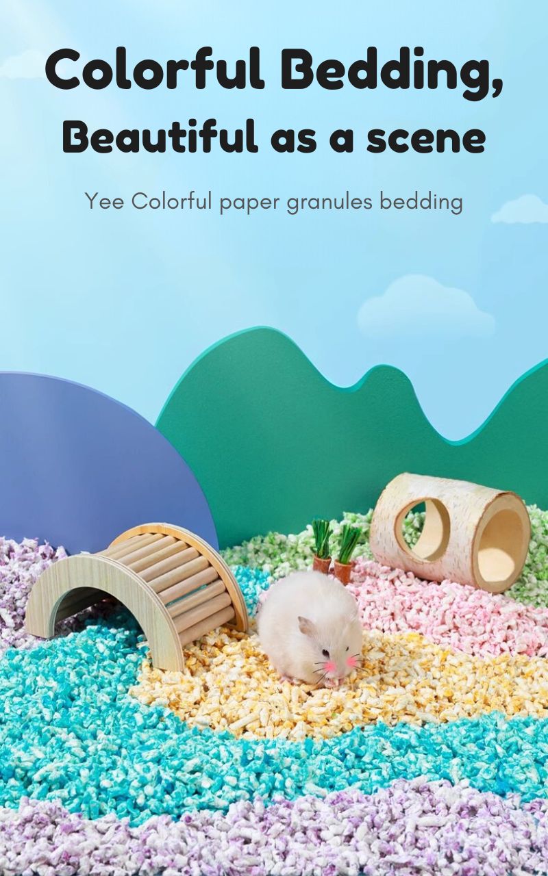 Yee Hamster paper bedding 1kg flower colorful paper granule Dust Free ...