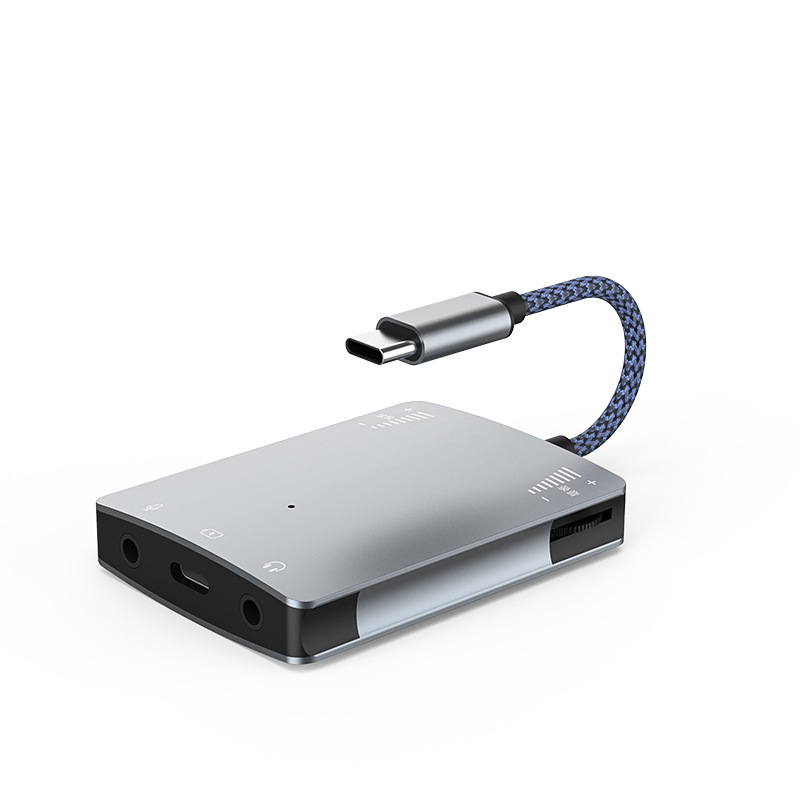 Type C Live Streaming Recorder Converter USB C Sound Card 3.5mm Aux ...