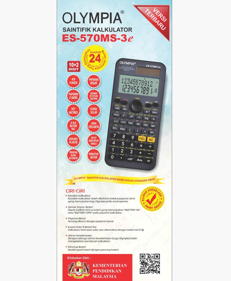 OLYMPIA Scientific Calculators (ES-570MS 3e / ES-570ES PLUS / ES-570EX) | Shopee Malaysia