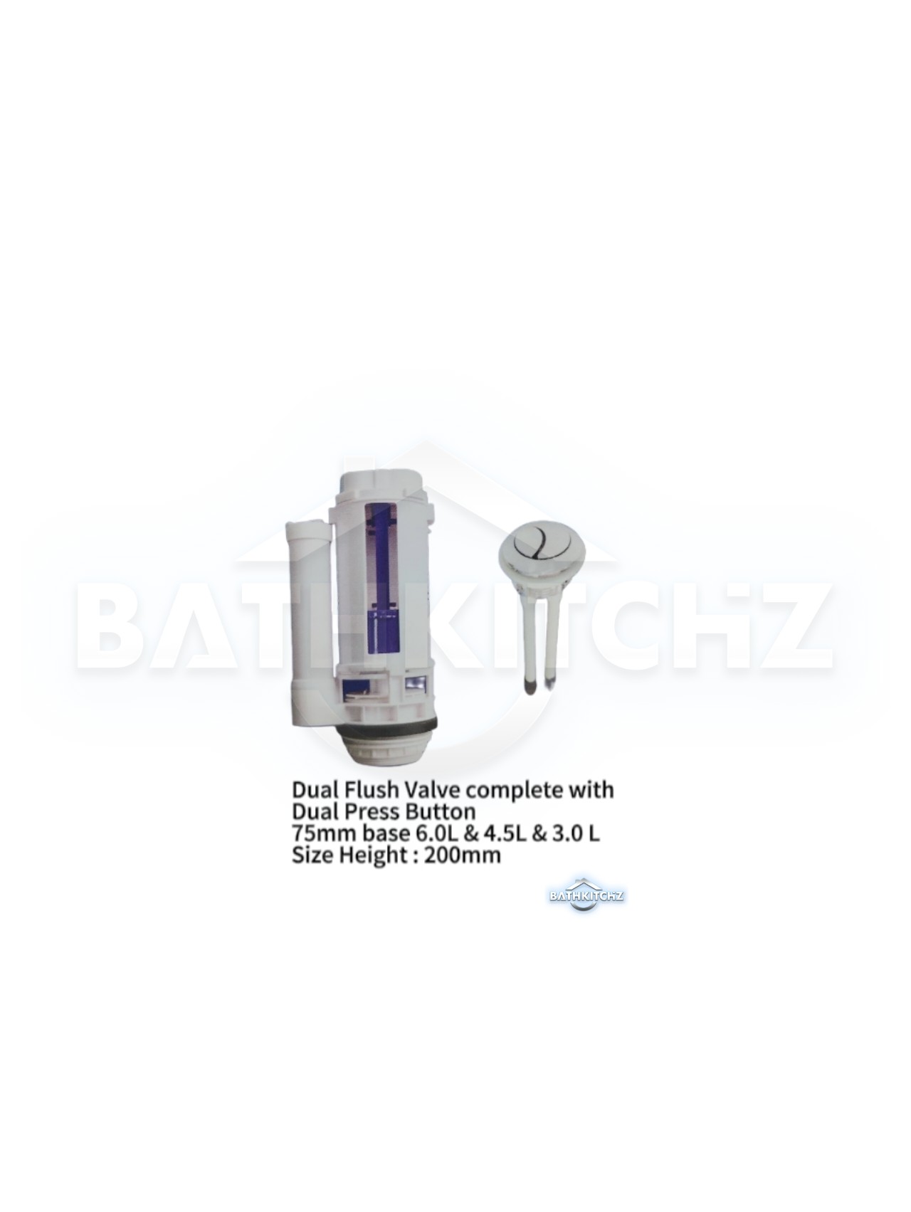Goldolphin Toilet Flush Set Lever Press Handle Outlet Valve Toilet Bowl ...