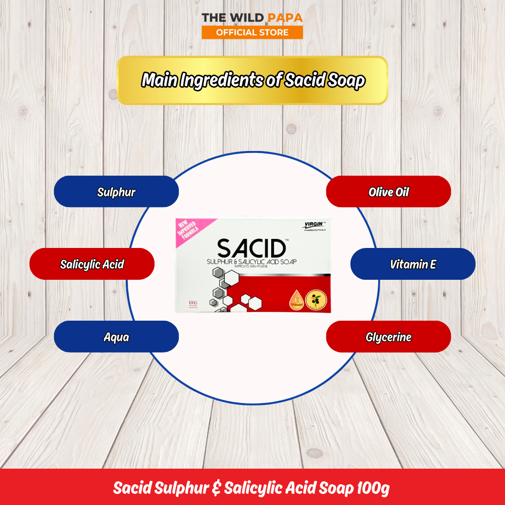 Sacid Sulphur & Salicylic Acid Soap 100g Sacid Soap Skin Fungal Soap ...