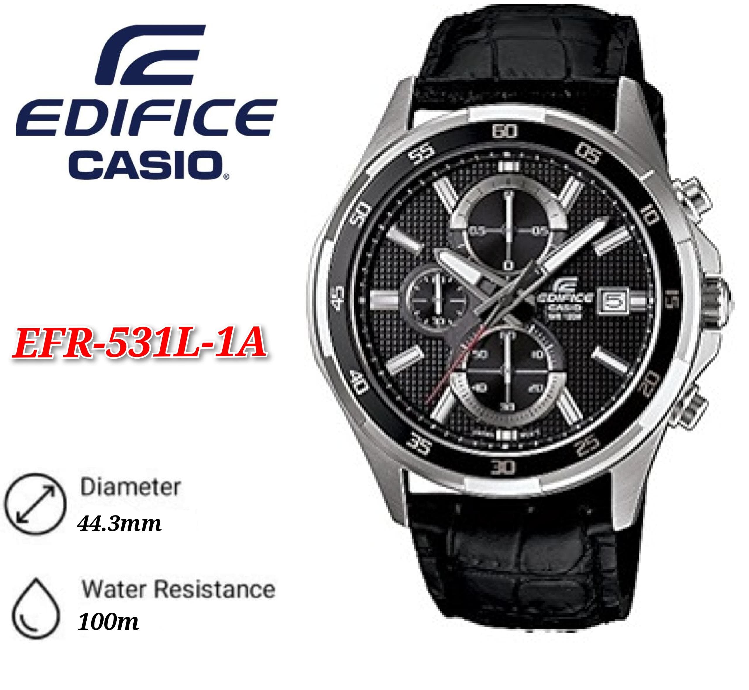 Casio Edifice EFR-531L-1A / EFR-531L Chronograph Watch For Men Genuine ...