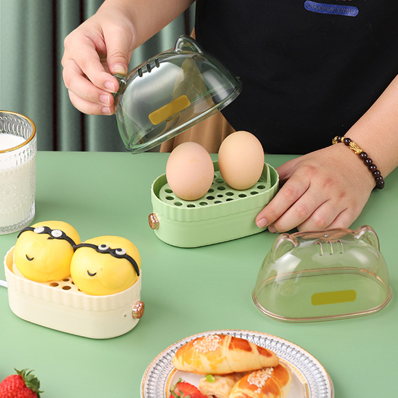𝟮 𝗘𝗚𝗚𝗦 𝗢𝗡𝗖𝗘 》Mini Portable Egg Boiler Food Heater Steamer Multifunction ...