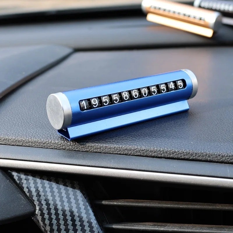 Aluminium Metal Car Temporary Phone Number Display Sign Card Double ...