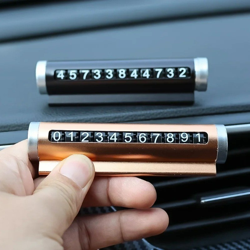 Aluminium Metal Car Temporary Phone Number Display Sign Card Double ...