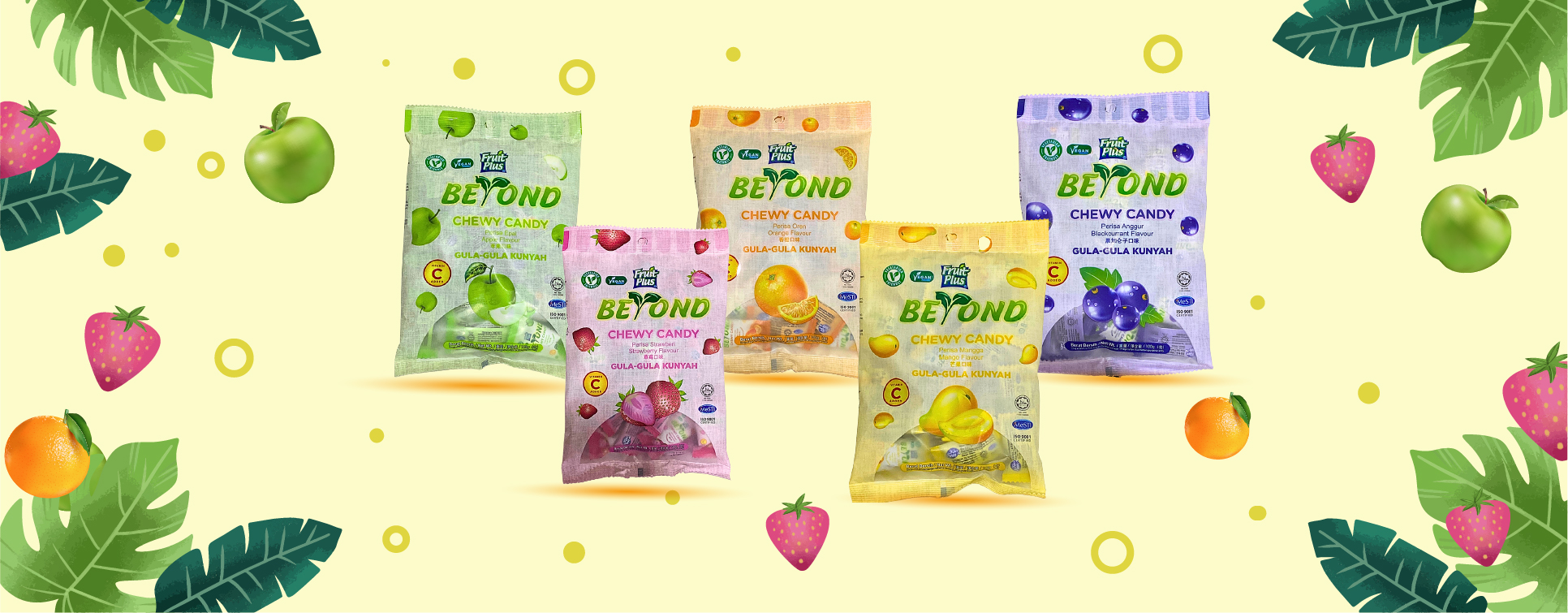FRUIT PLUS Beyond Chewy Candy Vegan Friendly - Mango | Strawberry ...