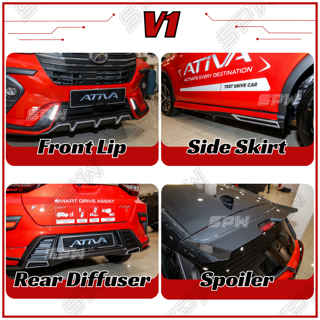 Perodua Ativa V1 V2 Gear Up Bodykit GU Body Kit Front Bumper Side Skirt ...
