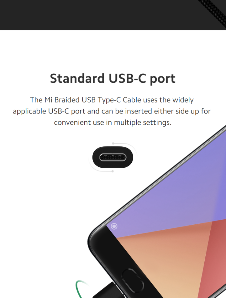 Xiaomi Braided USB Type-C Cable | Tangle-Free Design | Sturdy Structure ...