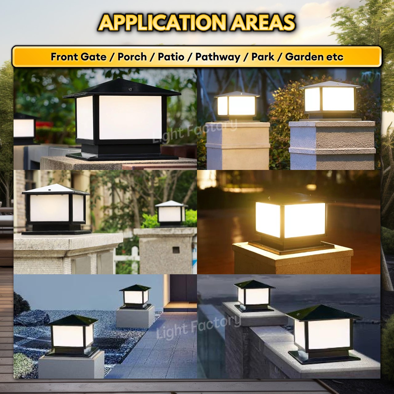 🔥NEW🔥Modern LED Glass Gate Lamp Frosted Glass/Rain Texture Glass Gate ...