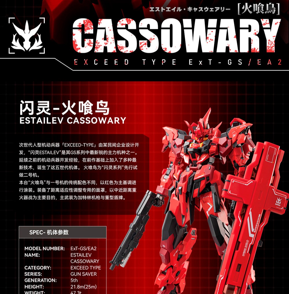 Orange Cat Industry 1/100 Ext-GS/EA2 Estailev - Cassowary Exceed Type ...