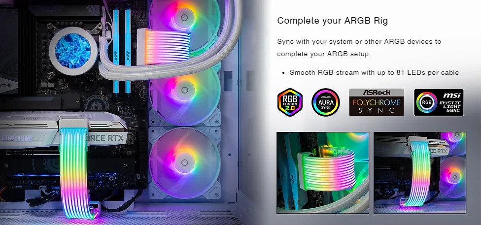 Tecware Flex ARGB Extension Cables RGB BLACK WHITE TWAC-FLEX-WHAR TWAC ...