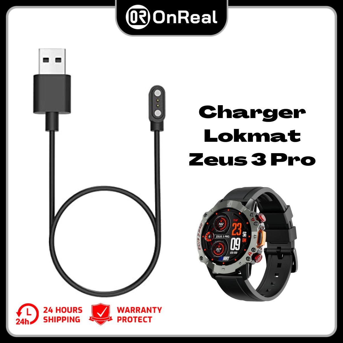 OnReal LOKMAT Zeus 3 pro Charger Smart Watch Charger smartwatch Cas Jam Smart Watch Pengecas ...