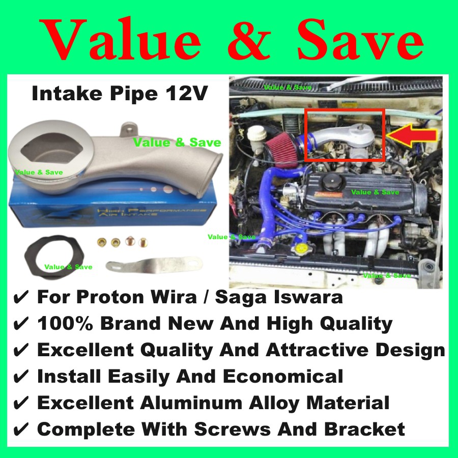 Proton Wira Saga Iswara Air Filter Intake Pipe LMST 12V Sporty Racing ...