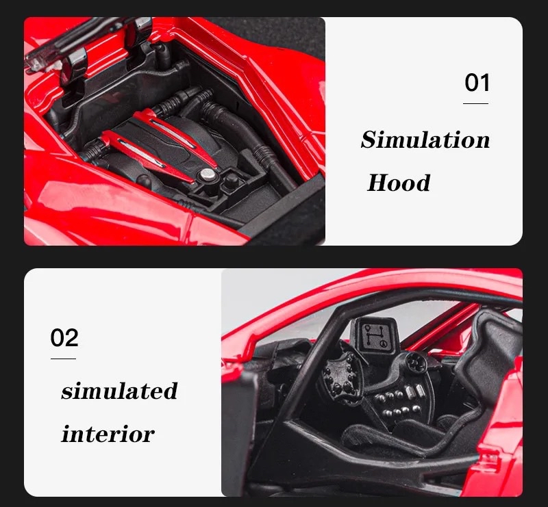 FEO 1/32 Ferra 488 Pista Diecast Car Model Alloy Car Diecast Model Toy ...