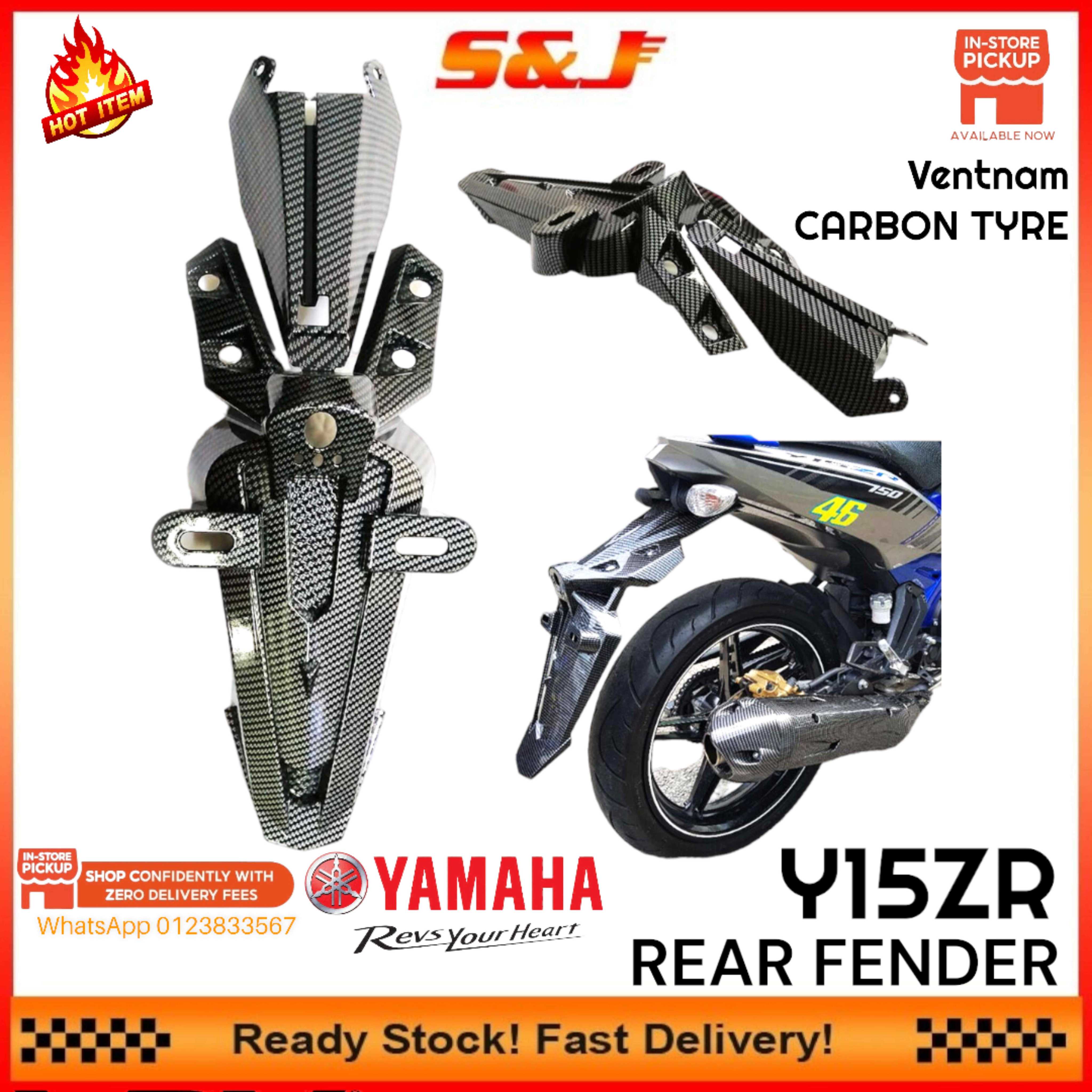 Y15 Y15ZR REAR FENDER MUDGUARD BELAKANG EKOR NYAMUK EXCITER MAGAT VIETNAM CARBON BLACK | Shopee ...