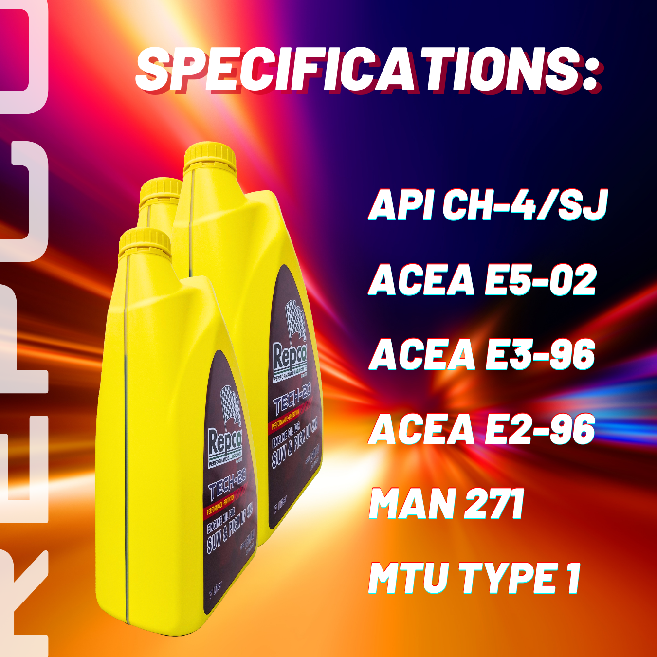 Repco® Tech-20 15W/40 API CH-4/SJ (7L) Diesel Engine Oil For SUV ...